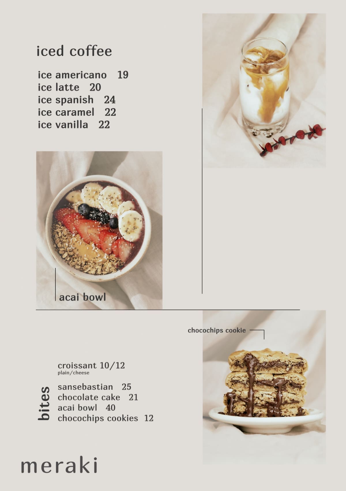 Cafe Menu | Meraki