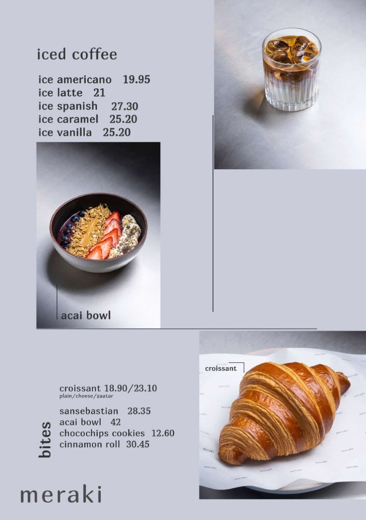 Cafe Menu | Meraki